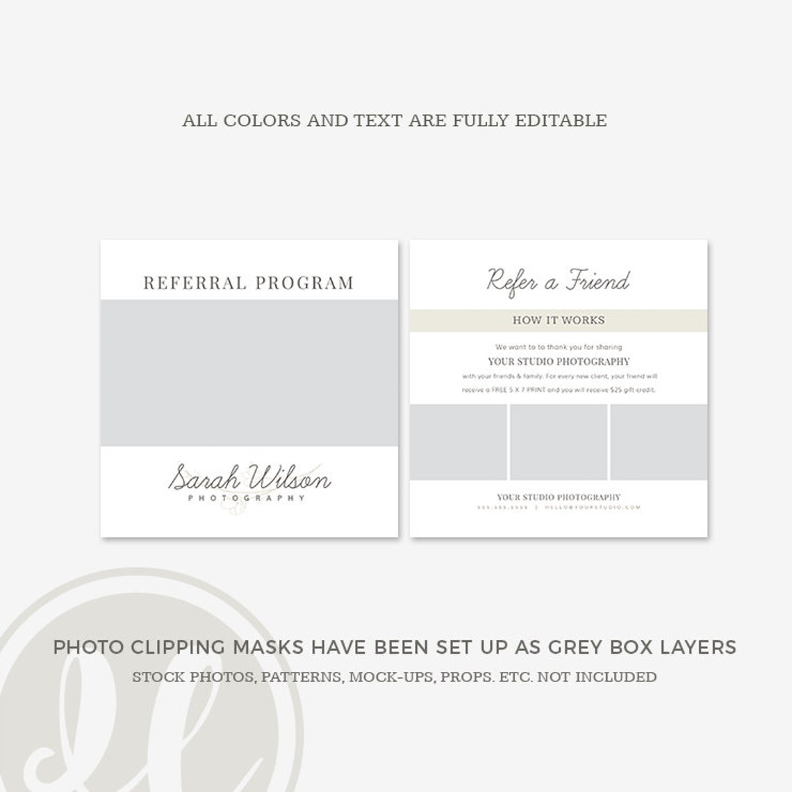 Photography Referral Card Template INSTANT DOWNLOAD | Etsy