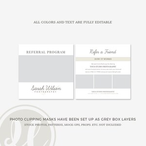 Photography Referral Card Template, INSTANT DOWNLOAD, Photographer ...