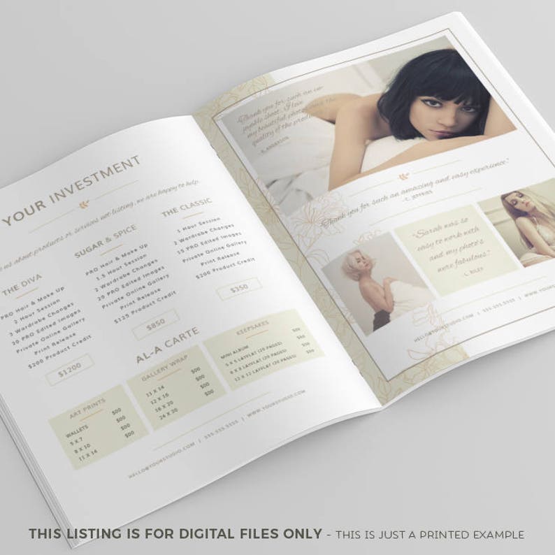 Boudoir Photography Magazine Template Boudoir Magazine - Etsy
