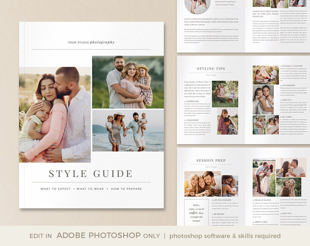Style Guide Template for Photographers, Photography What to Wear ...