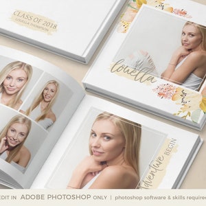 Senior Album Template Senior Book Template, Watercolor Floral Senior ...