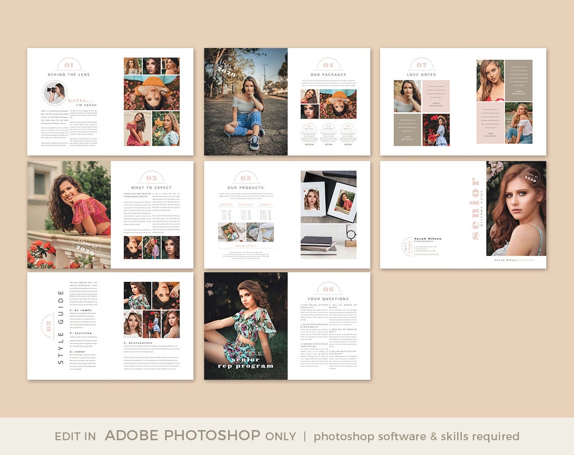 Senior Photography Magazine Template Senior Magazine - Etsy