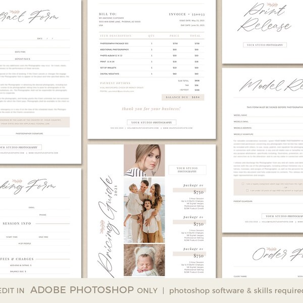 Photography Forms - Etsy