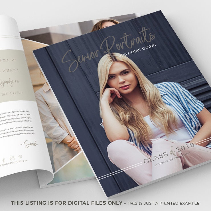 Senior Magazine Template Senior Photography Magazine | Etsy