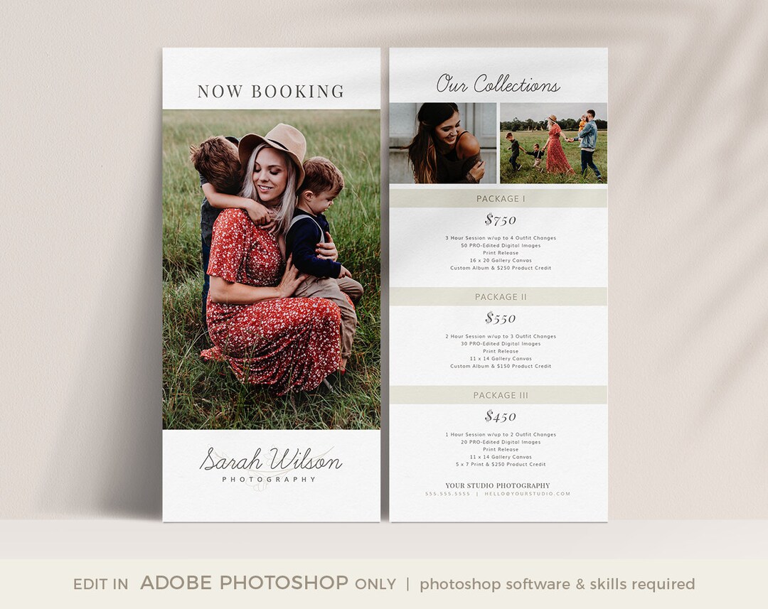 Photography Rack Card Template, Photo Marketing (photoshop Template) - Etsy