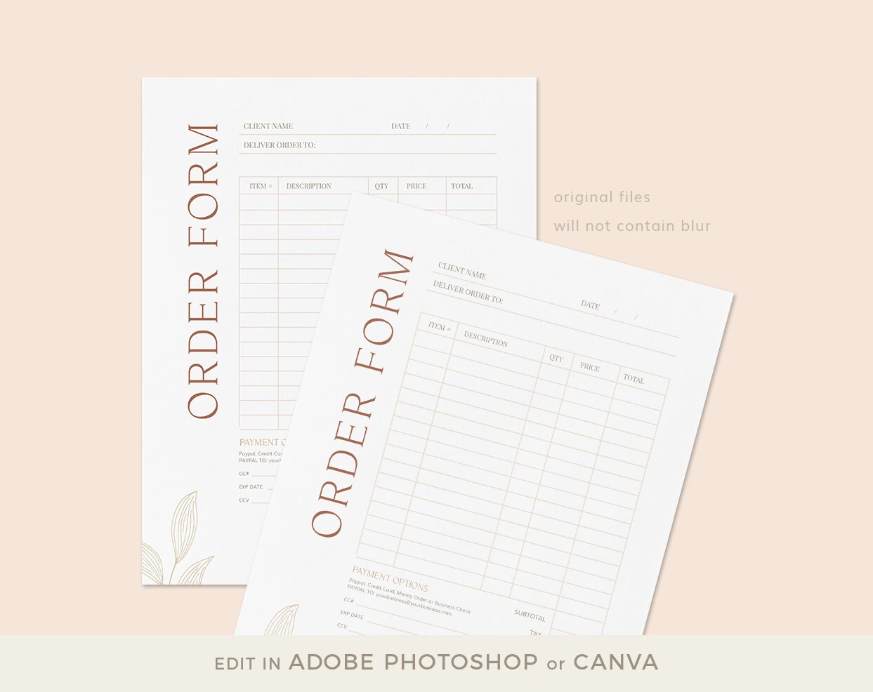 Boho Photography Order Form Template for PHOTOSHOP or CANVA - Etsy Canada