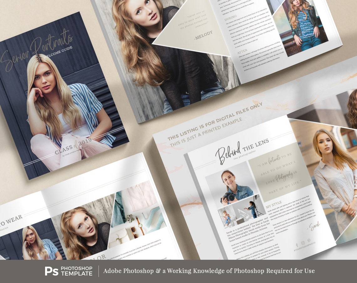 Senior Magazine Template Senior Photography Magazine - Etsy