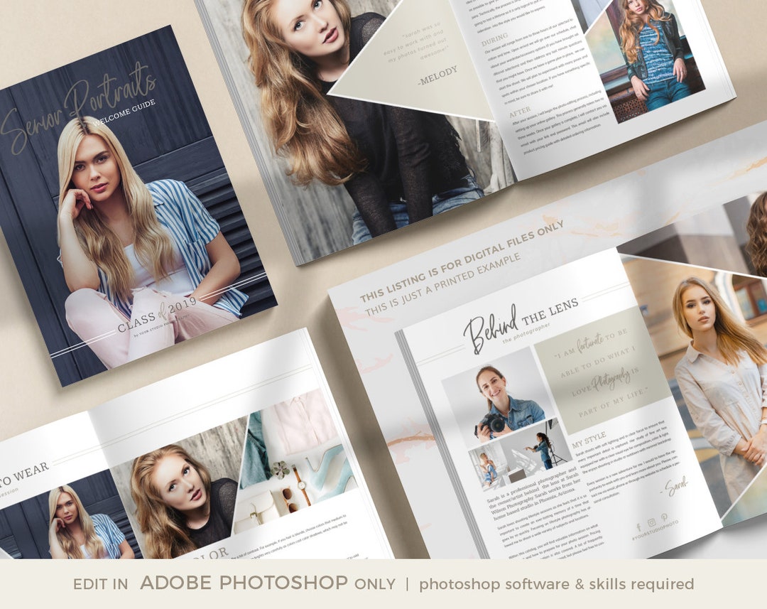 Senior Magazine Template, Senior Photography Magazine Template, Senior ...