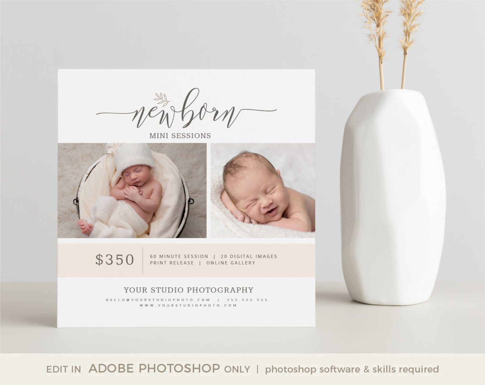 Newborn Mini Session Template Newborn Marketing Board - Etsy