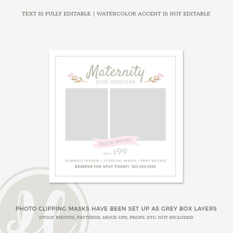 Maternity Mini Session Template Maternity Marketing Board | Etsy