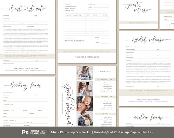 Photography Business Forms Bundle Photography Form Set | Etsy