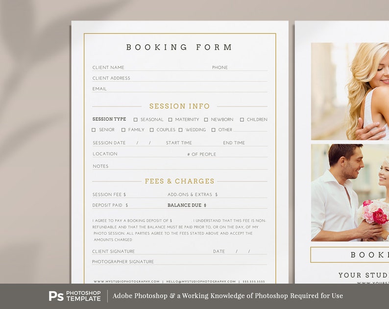 Client Booking Form Photography Booking Form Template - Etsy