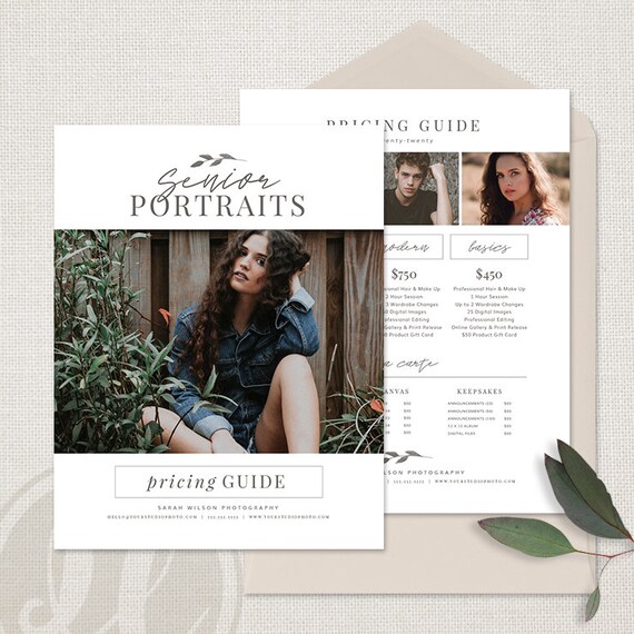 Senior Photography Pricing Template Senior Pricing Guide | Etsy