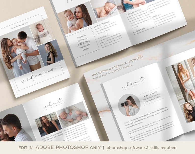 Minimalist Style Guide Template for Photographers PHOTOSHOP - Etsy