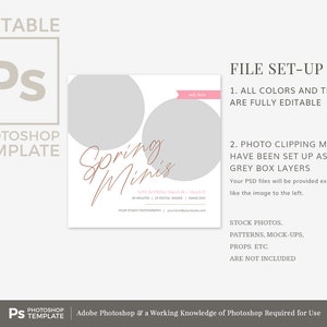 Minimalist Spring Mini Session Template: Photographer Marketing Board ...