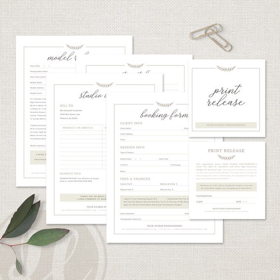 Photography Form Template Set Photography Form Set | Etsy