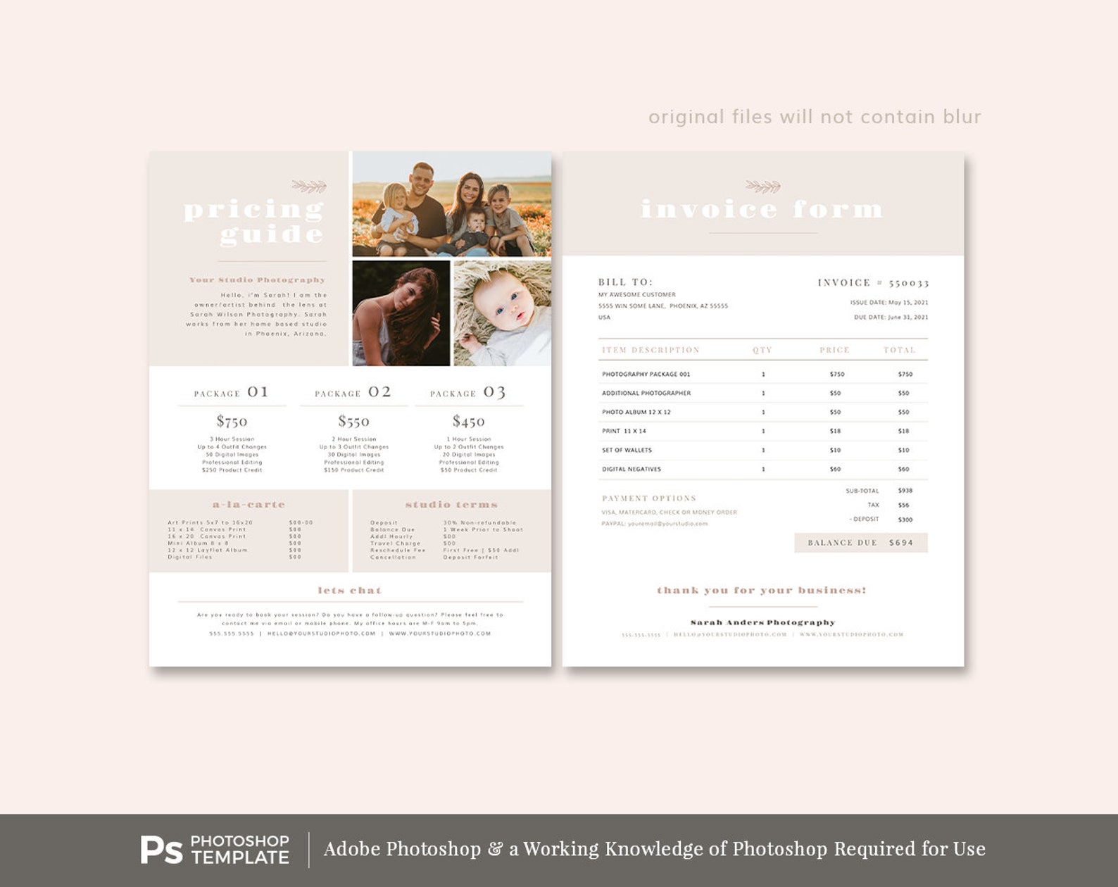 Photography Business Forms Bundle Photography Form Set - Etsy