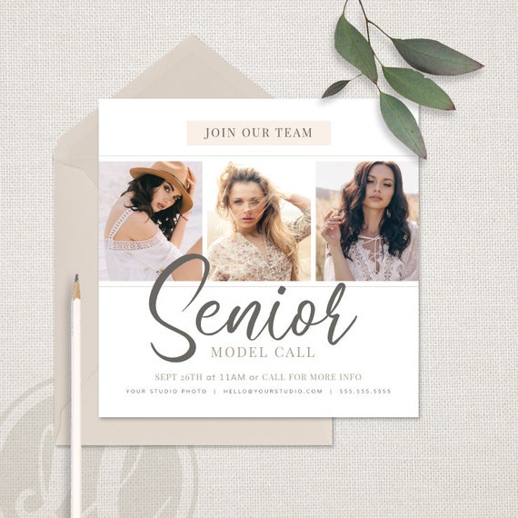 Model Call Marketing Board. Senior Model Call Template Senior | Etsy