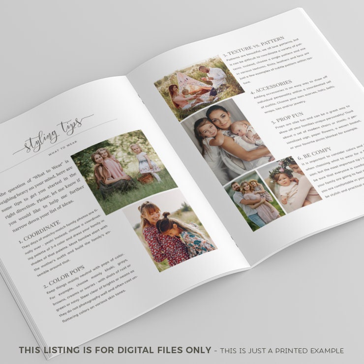 Style Guide Template Photography What to Wear Client Style | Etsy