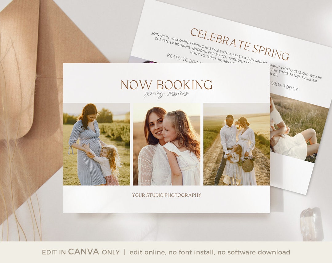 Photography Marketing Template for CANVA, Photography Promo Card, CANVA ...