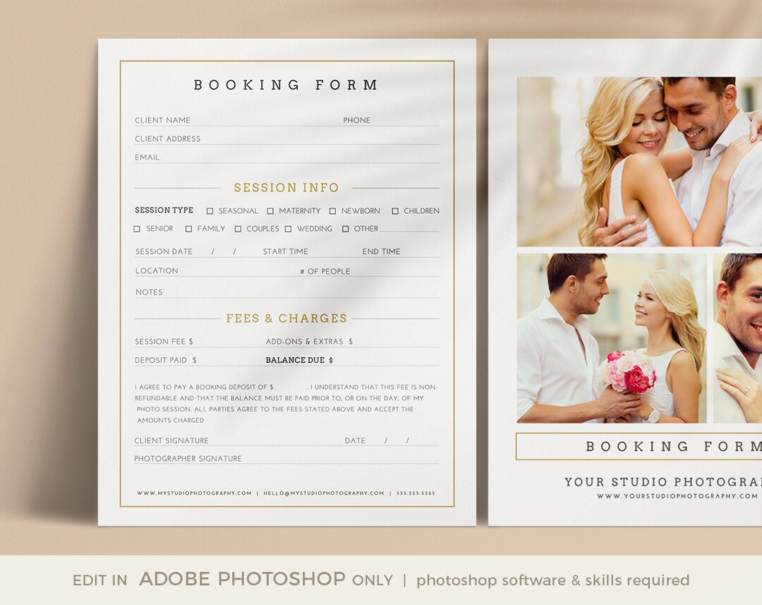 Client Booking Form Photography Booking Form Template - Etsy