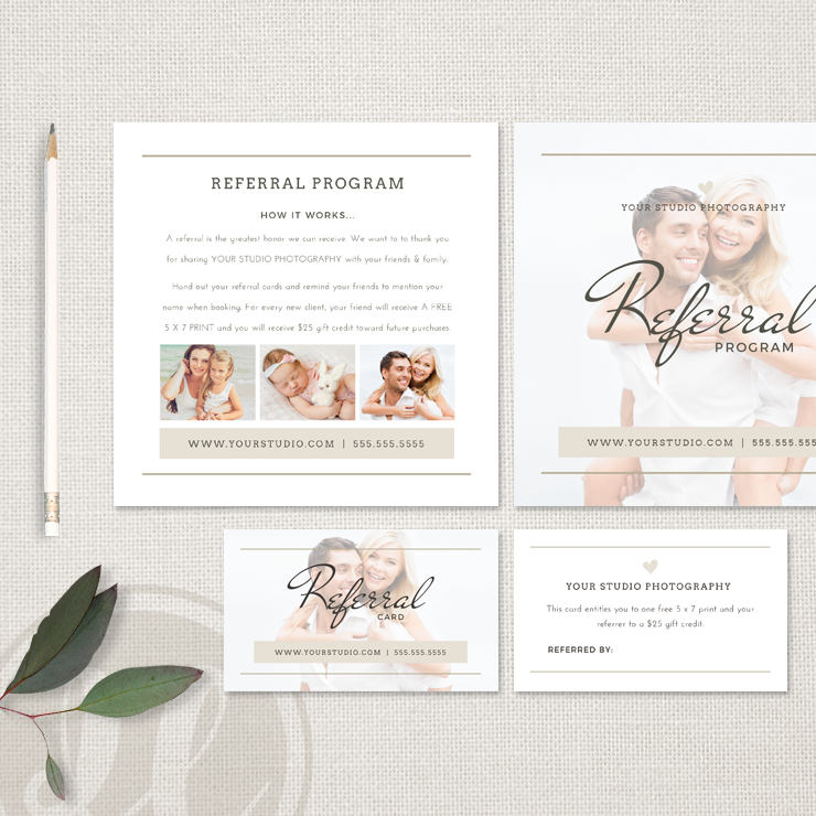 Photography Referral Card Template Photography Referral | Etsy