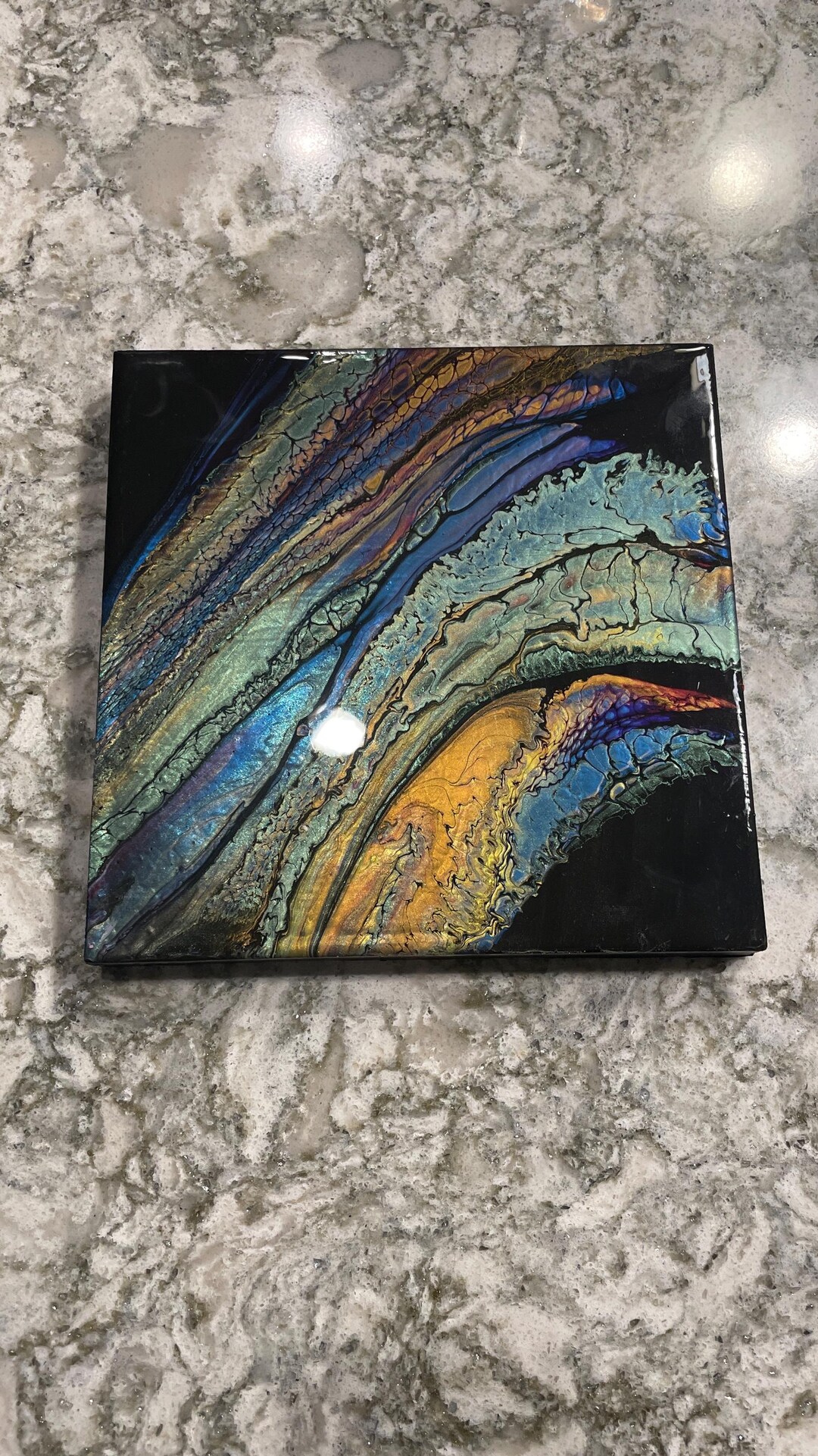 Handmade Abstract Art on Wood | Multi-purpose Centerpiece, Modern Home ...