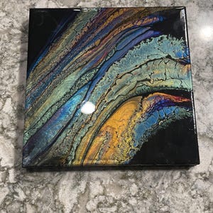 Handmade Abstract Art on Wood | Multi-purpose Centerpiece, Modern Home ...