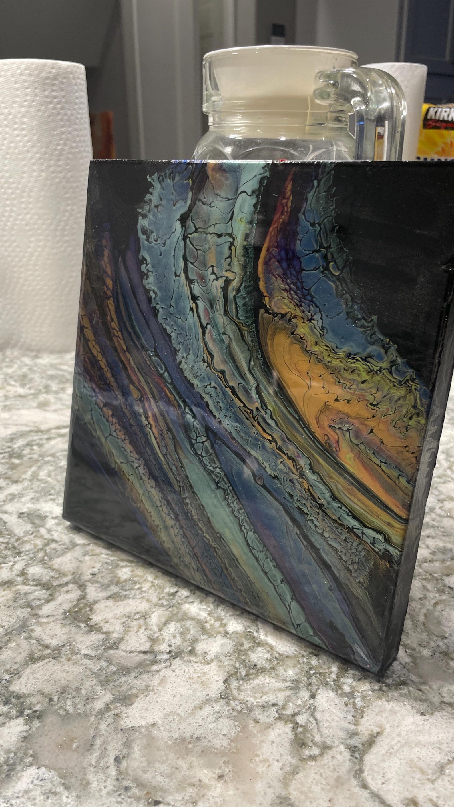 Handmade Abstract Art on Wood | Multi-purpose Centerpiece, Modern Home ...