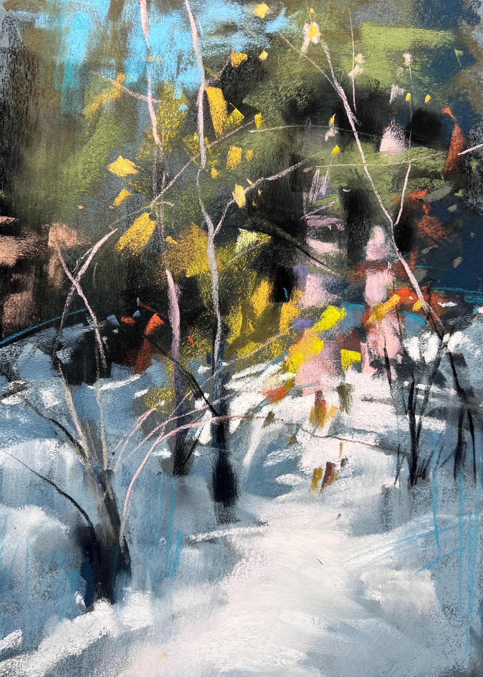 Tracery of Light - Pastel Landscape Painting 8”w X 10”h - Etsy