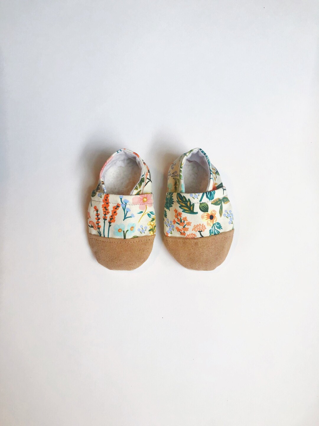 Baby Booties- Rifle Paper Co Amalfi Herb Garden- Natural - Etsy