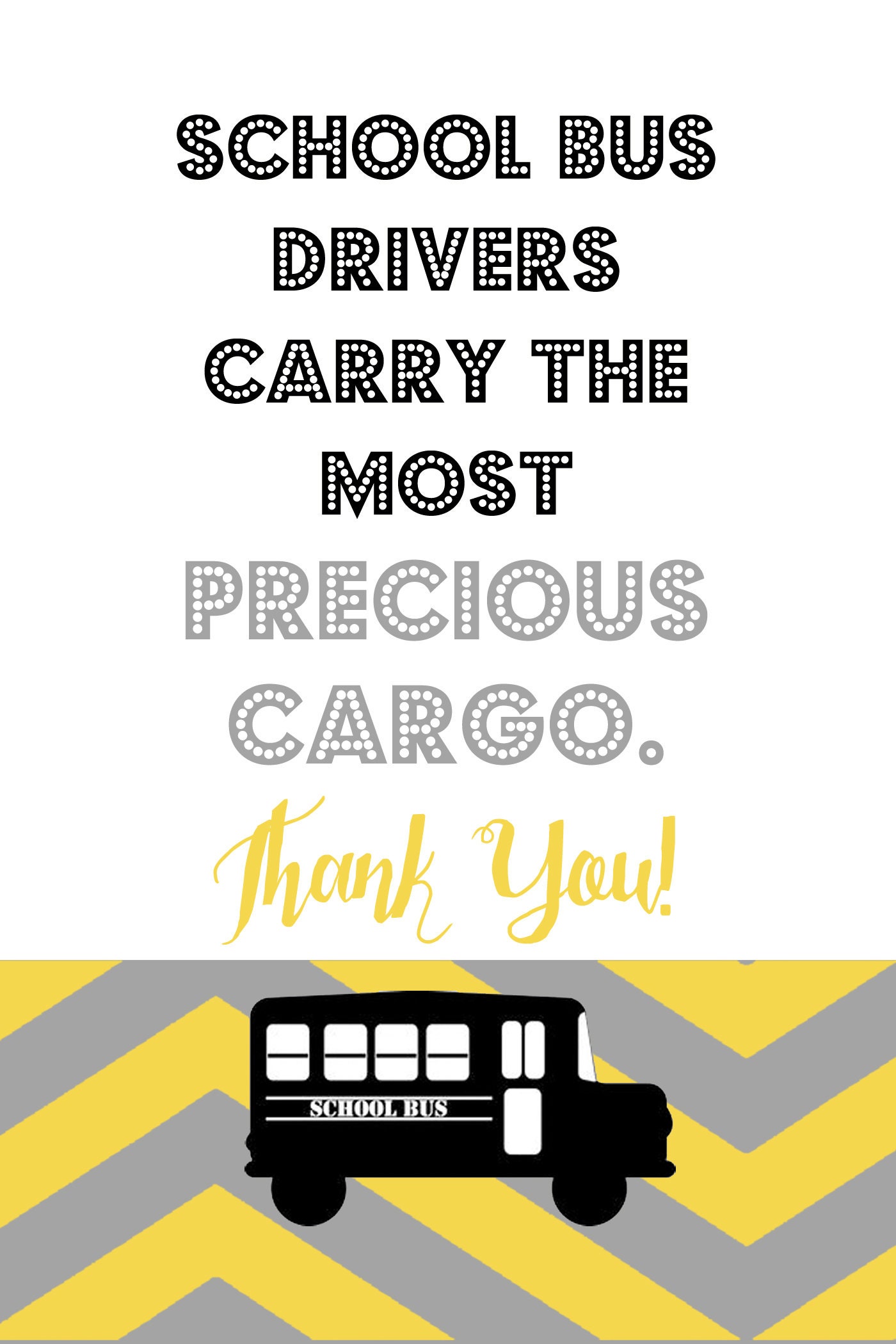 School Bus Driver Appreciation Prints or Card Design 4x6 Digital Print ...