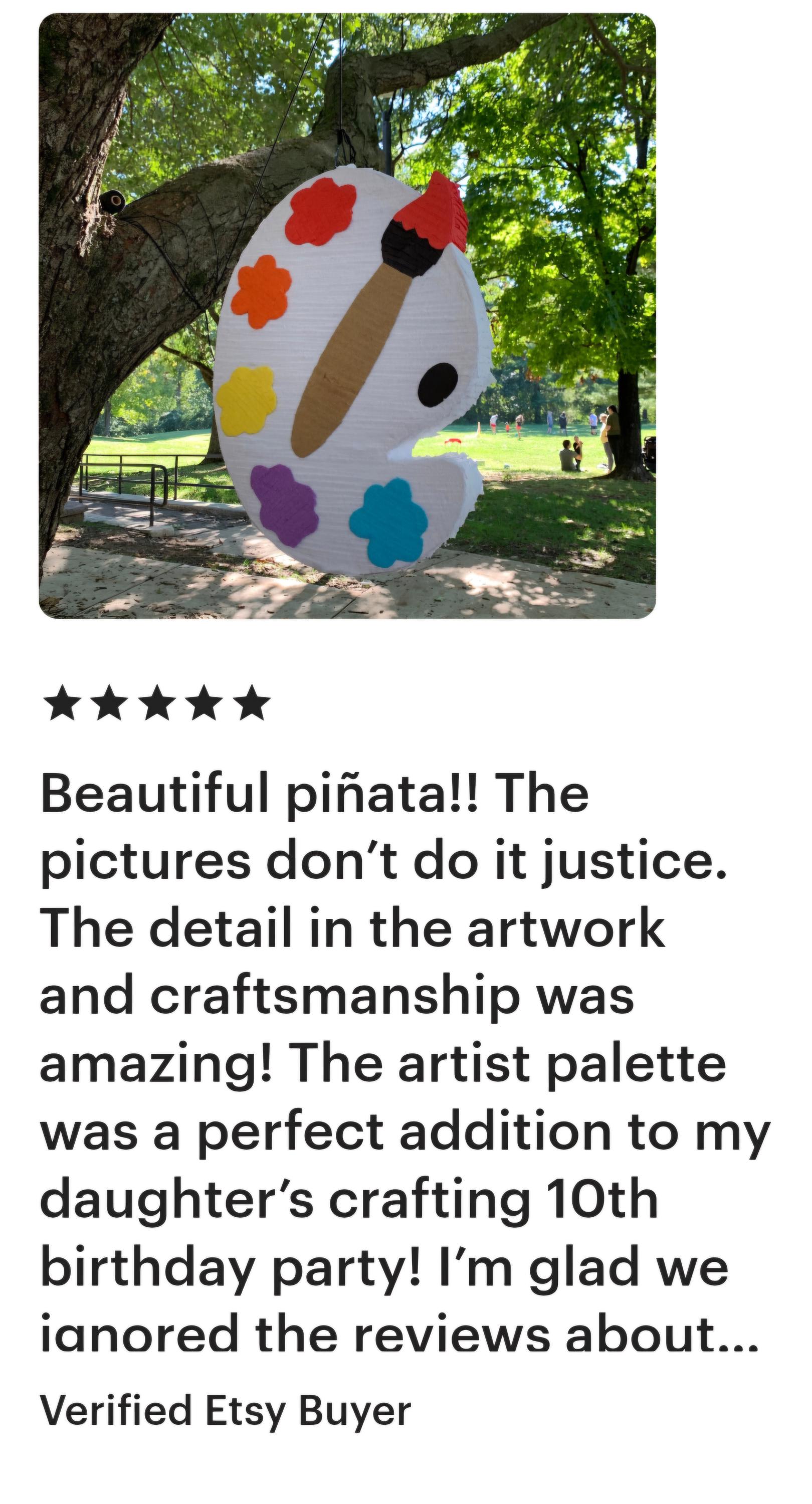 Art Palette Pinata: Handmade Painting Party Game, 24-inch - Etsy