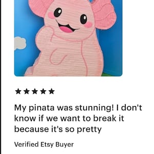 Axolotl Pinata, Family Fun, Personalized Handmade Pinata, Party Game ...