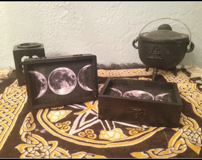 Black Triple Moon Box Small Trinket Box Witch Box - Etsy