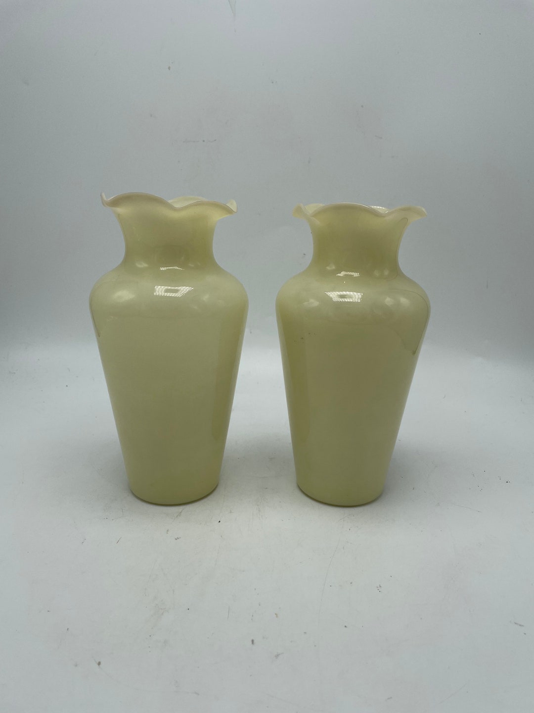 Mckee Glass Seville Yellow Sarah Vase - Etsy