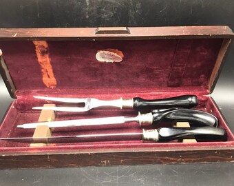 Flint Hollow Ground Cutlery Carving Set - Etsy