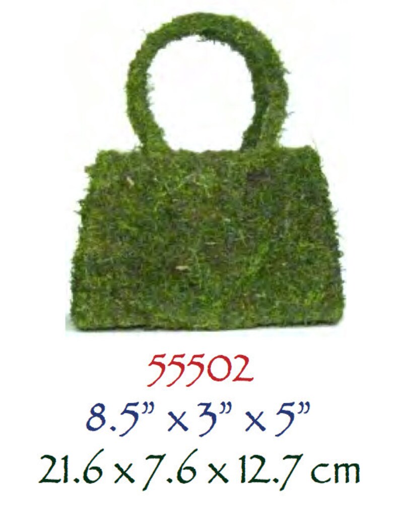 Deco Purse Fresh Green Moss Basket Create Your Own Moss - Etsy