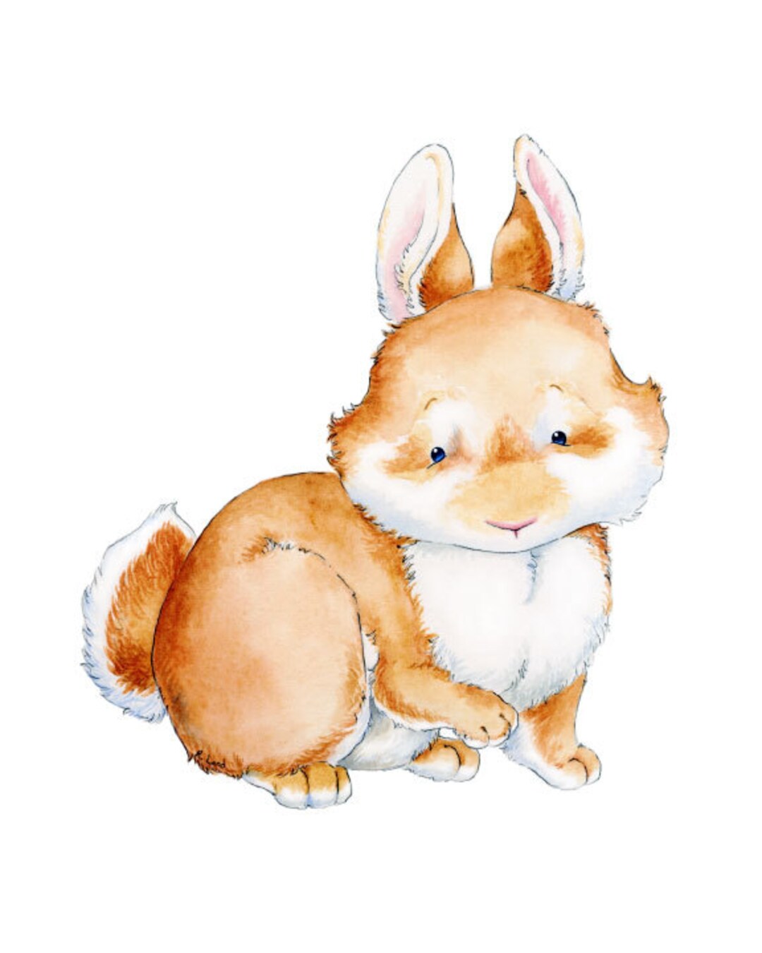 Baby Bunny Art, Baby Bunny Print, Baby Rabbit Art, Bunny Watercolor ...