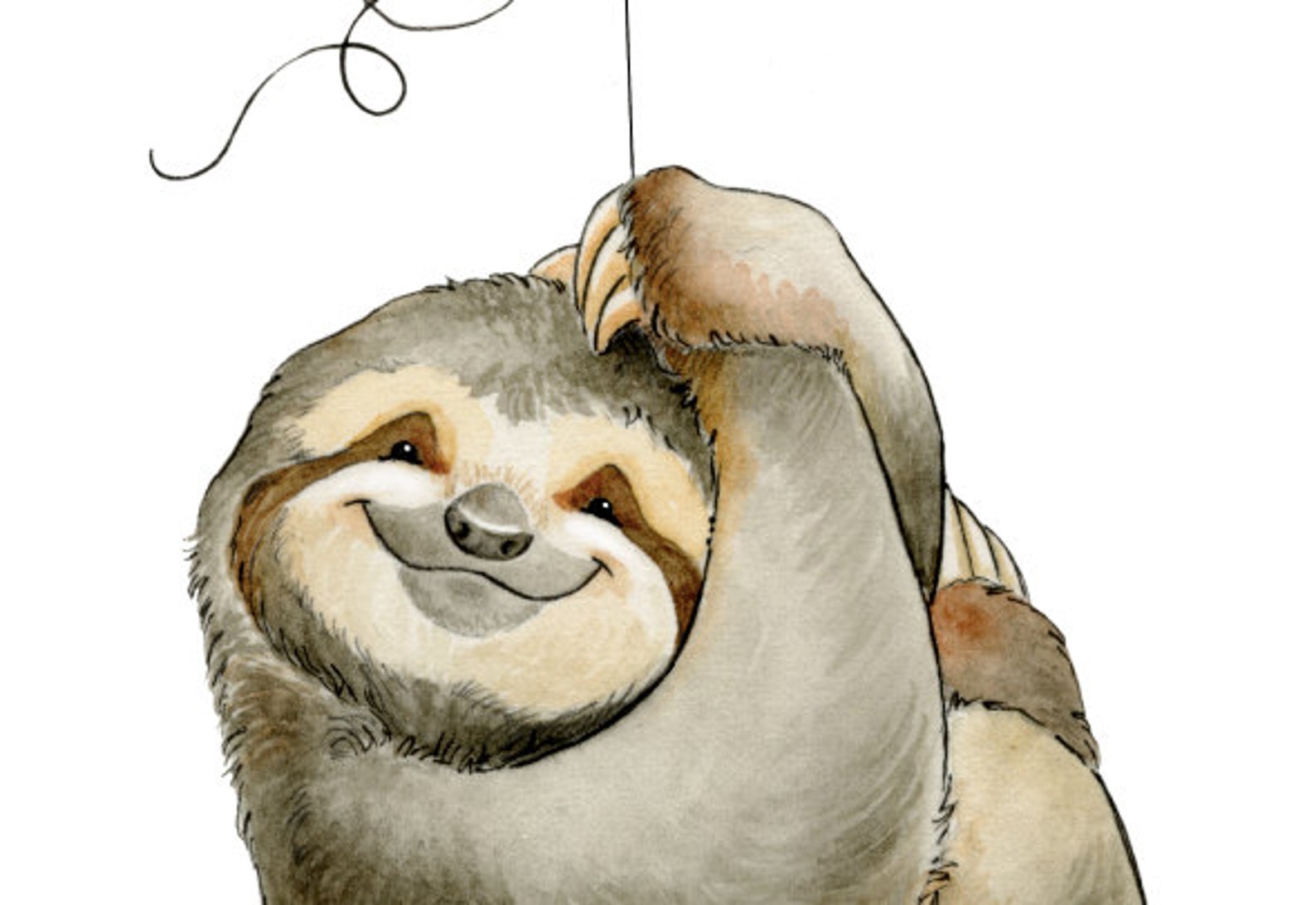 Faultier Dekor Faultier Aquarell Faultier Kunst Faultier | Etsy