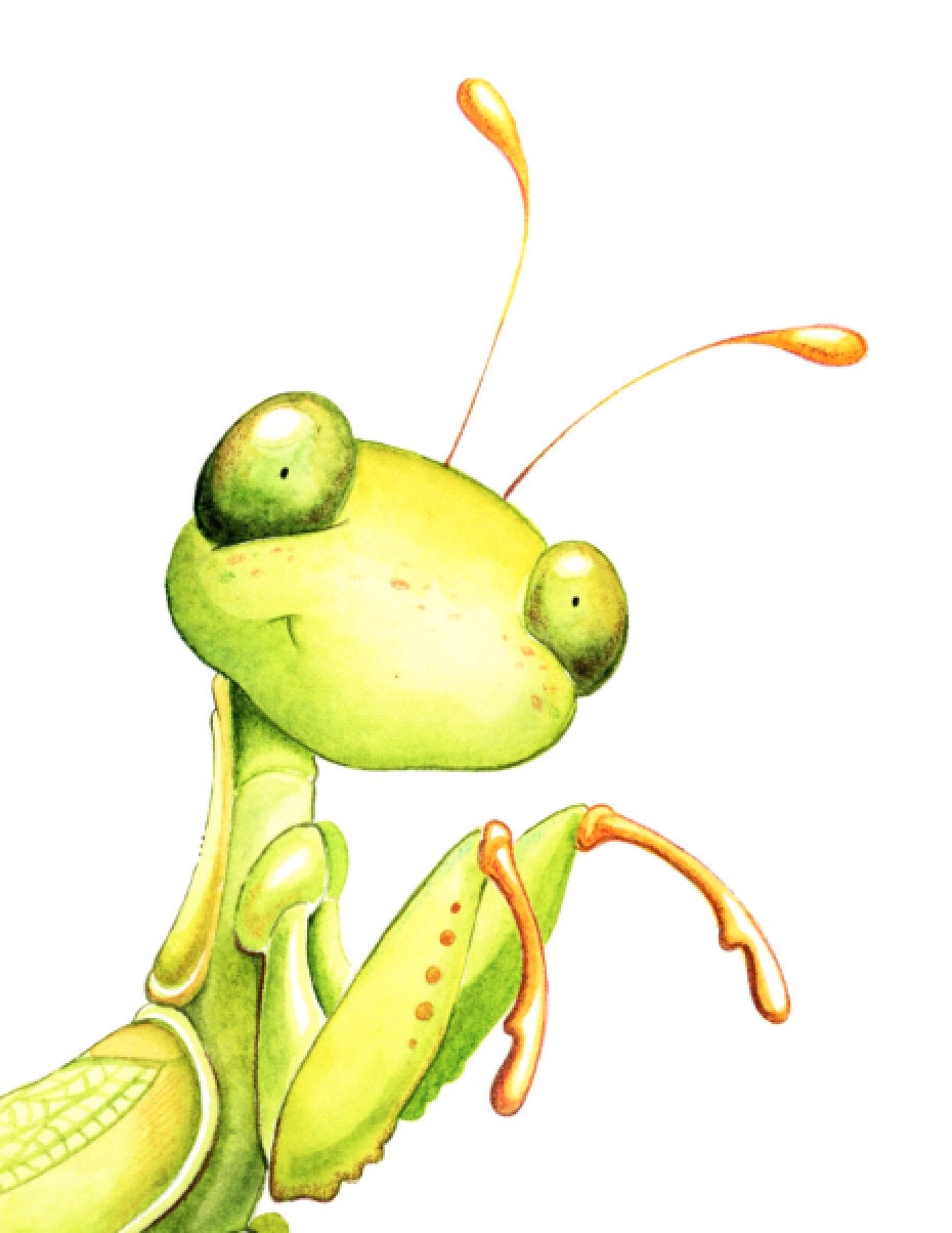 Mantis Nursery, Praying Mantis, Mantis Art Print, Mantis Watercolor ...