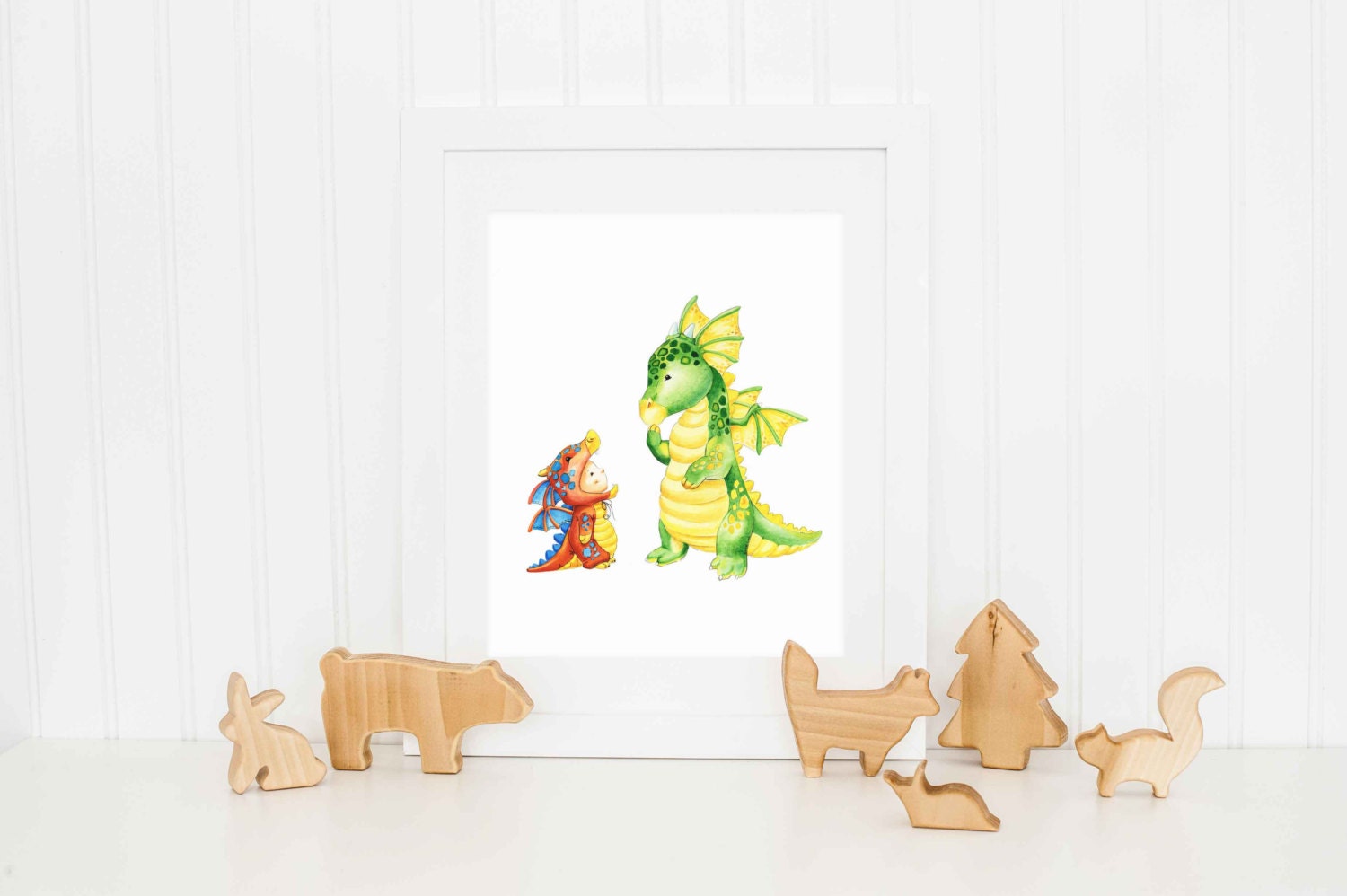 Watercolor Nursery Art. My Always Friend - Dragon and Little Boy ...