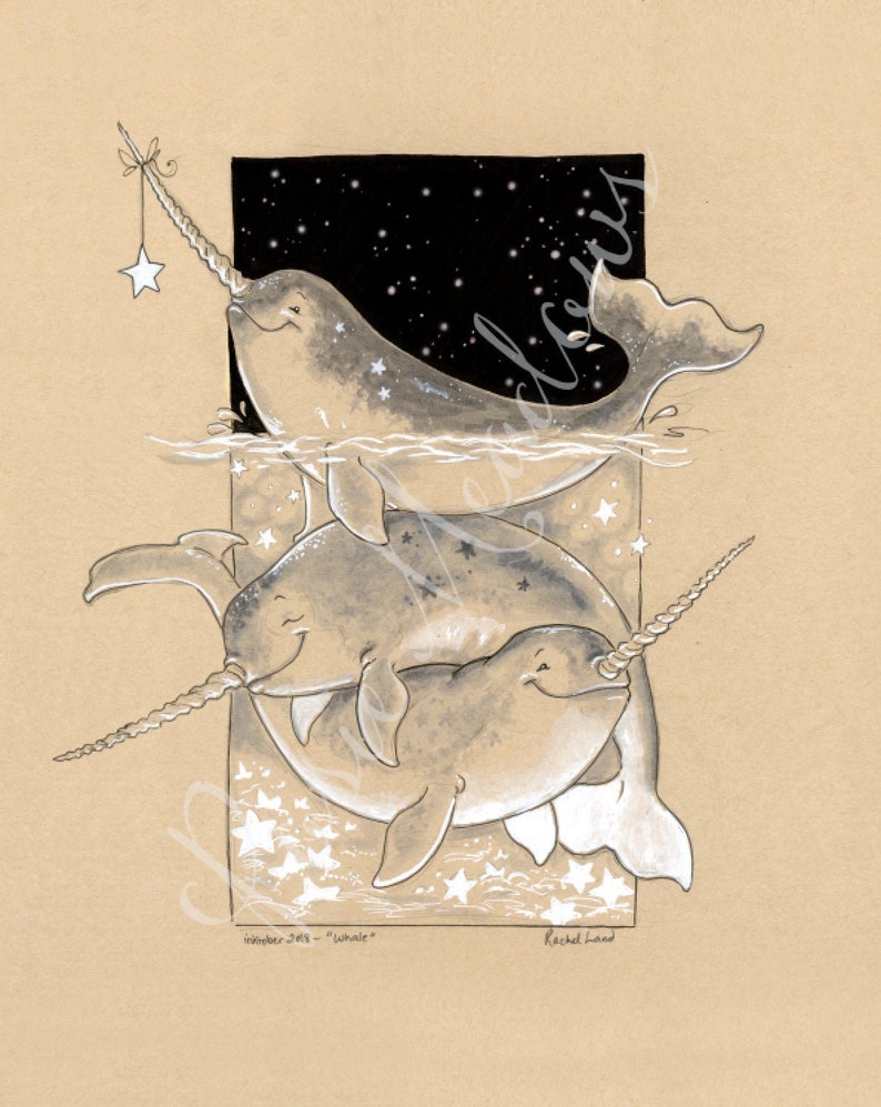 Narwhals, Narwhal Gift, Narwhal Art, Narwhal Nursery, Nautical Nursery ...