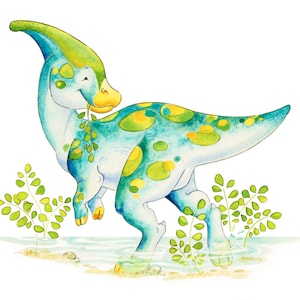 Dinosaur Wall Art, Parasaurolophus, Dinosaur, Dinosaur Nursery, Nursery ...