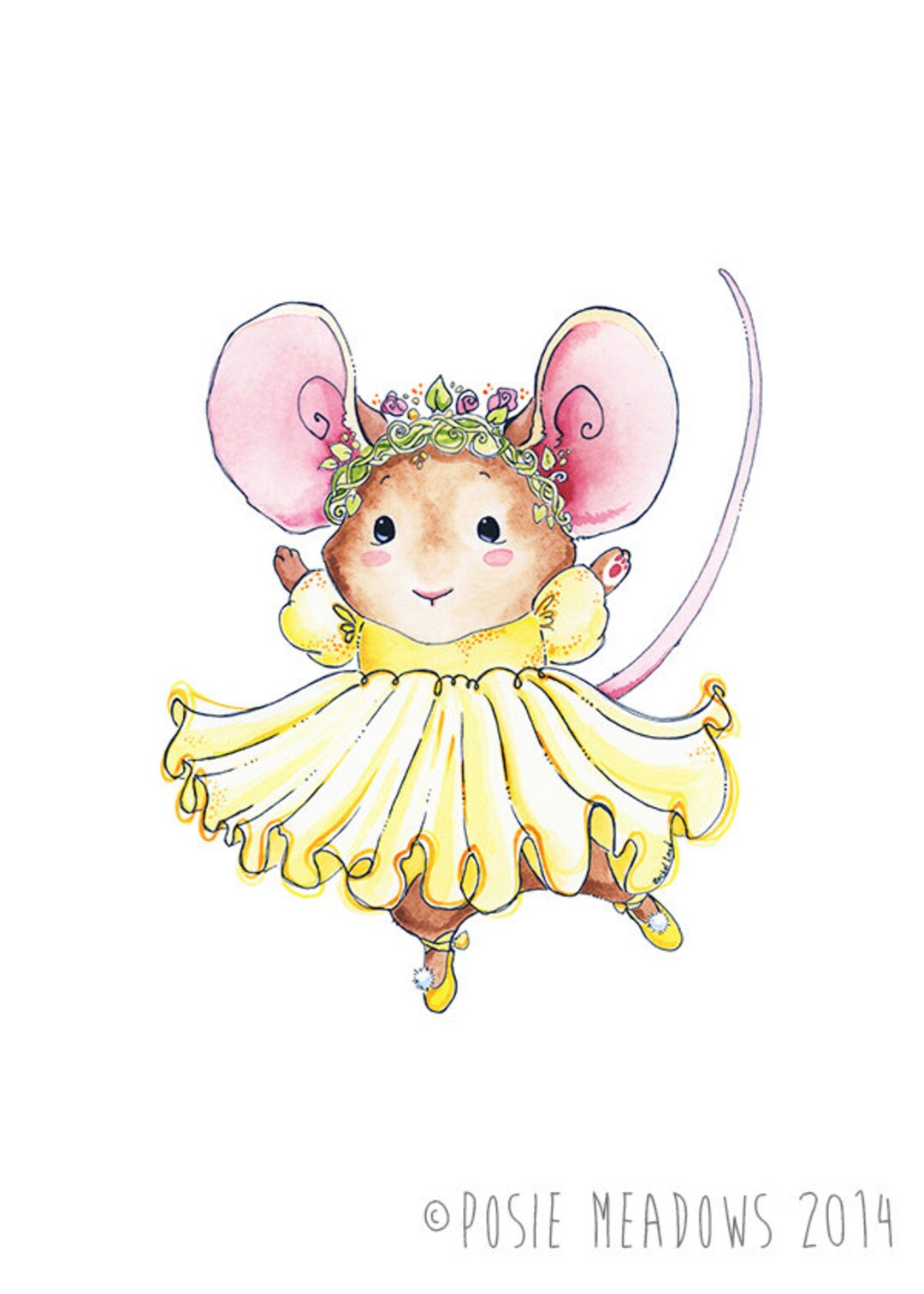 Ballerina Mouse, Mouse Art Print, Ballerina Nursery, Baby Mouse Art ...