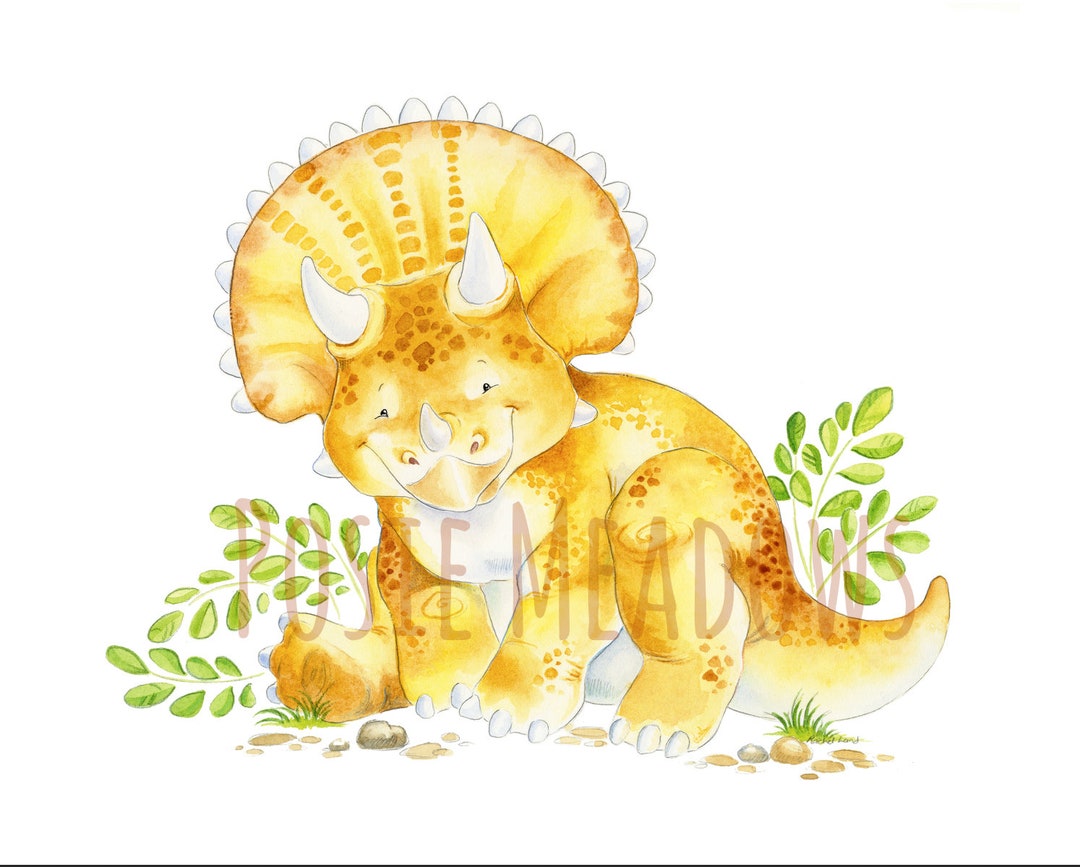 DIGITAL DOWNLOAD, Triceratops, Dinosaur, Dinosaur Nursery, Nursery ...