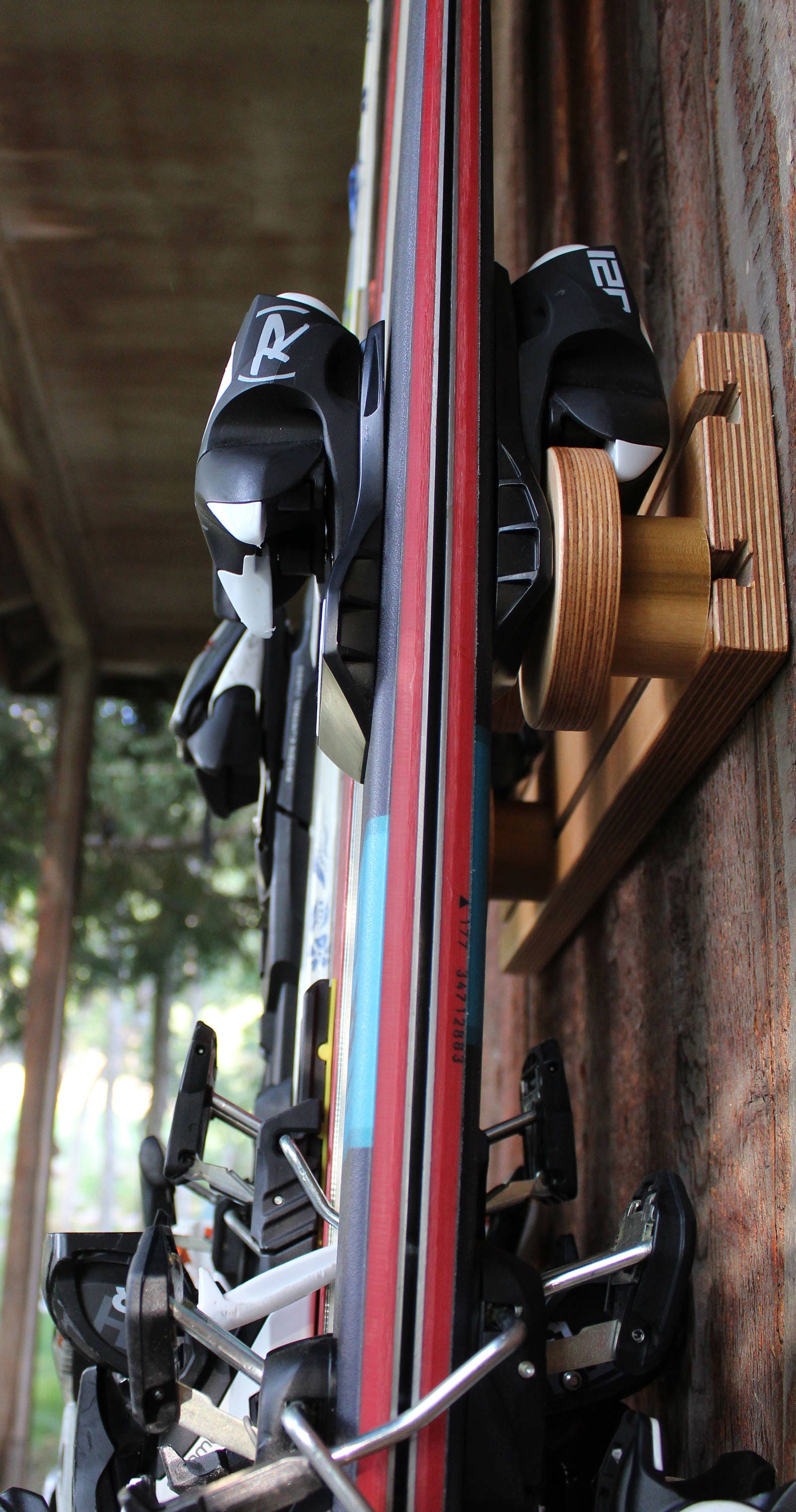 6 Pair/32 Button Ski Rack With Traditional Wooden - Etsy Canada