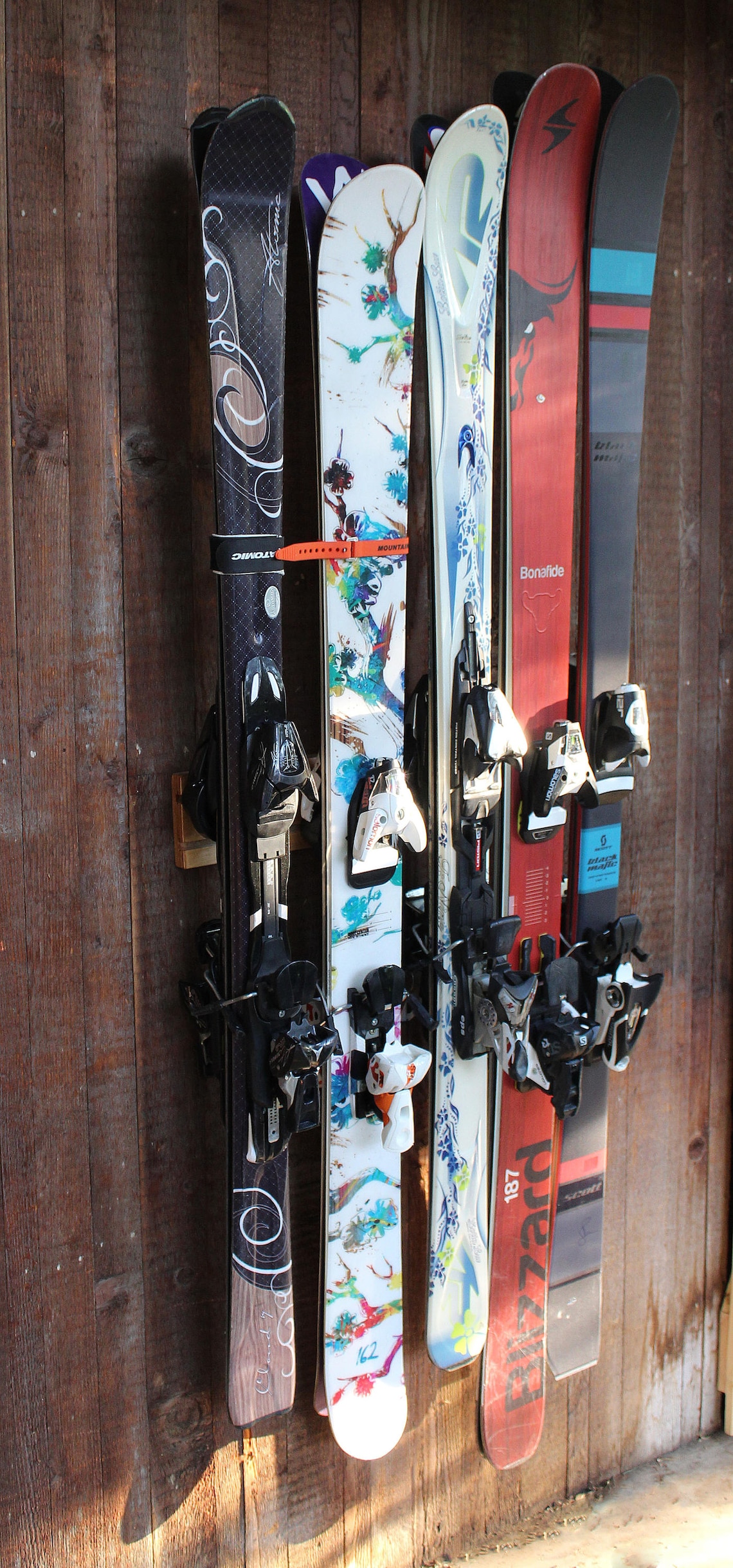 6 Pair/32 Button Ski Rack With Traditional Wooden | Etsy