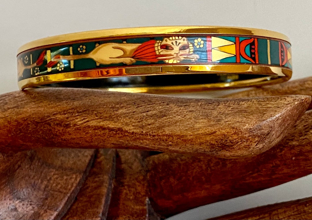 Hermes Cloisonne Enamel Bangle Bracelet Cats - Etsy
