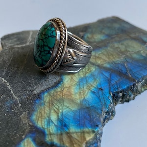 Mona Van Riper Sterling Silver Turquoise Ring Size 8 - Etsy